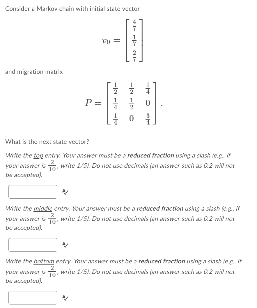 Solved Consider a Markov chain with initial state vector IA | Chegg.com