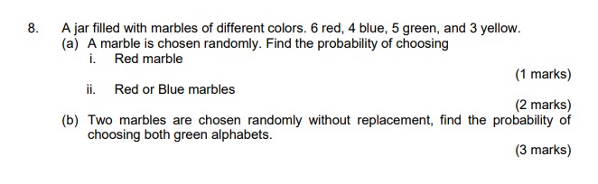 Solved A jar filled with marbles of different colors. 6 | Chegg.com