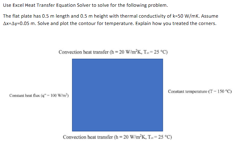 Use Excel Heat Transfer Equation Solver to solve for | Chegg.com