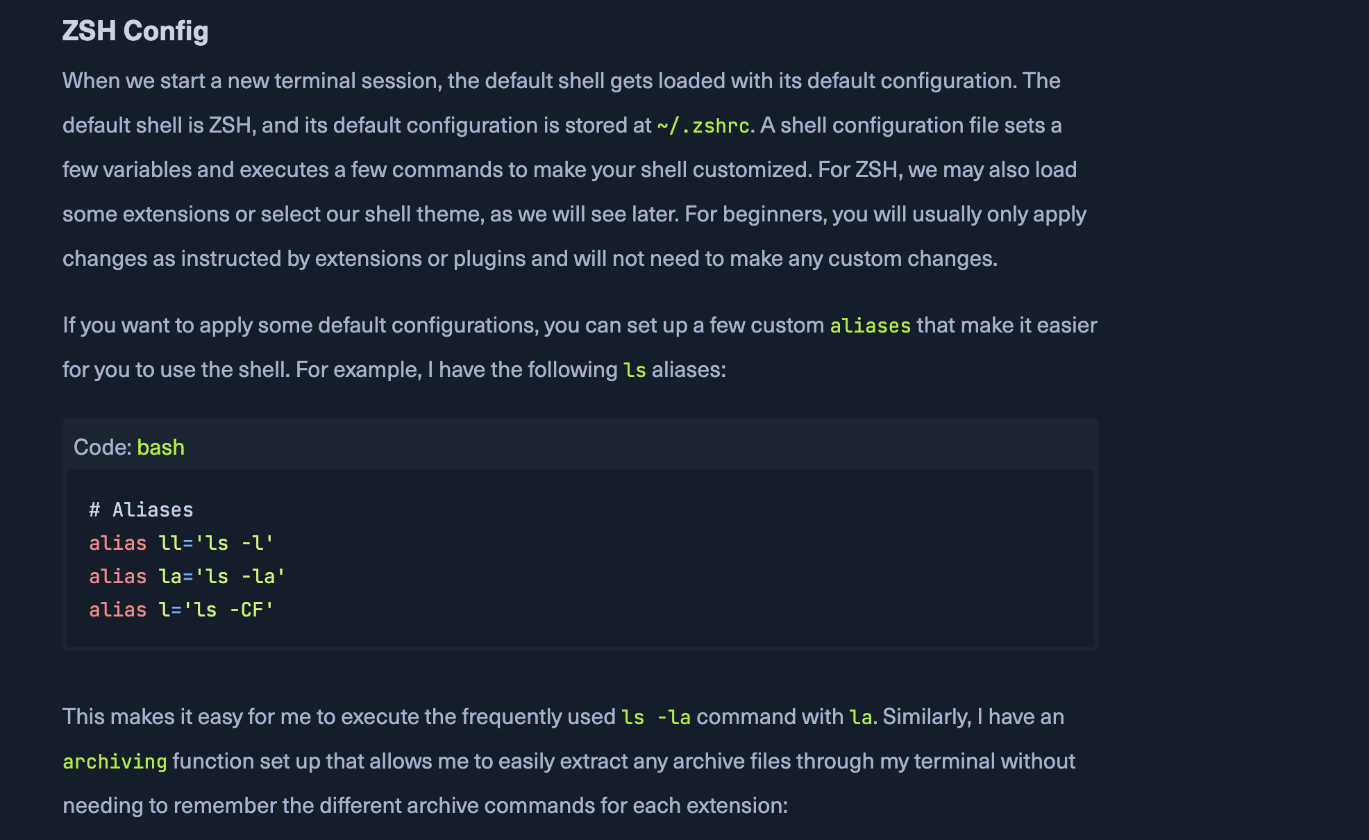 Solved ZSH Config When we start a new terminal session, the | Chegg.com