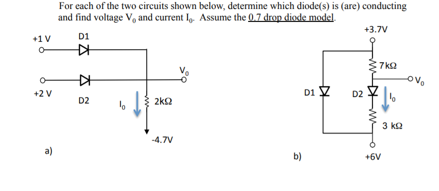 Solved For each of the two circuits shown below, determine | Chegg.com