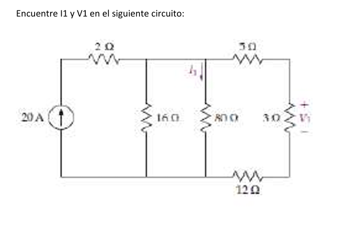 Solved Encuentre I1 ﻿y V1 ﻿en el siguiente circuito: | Chegg.com