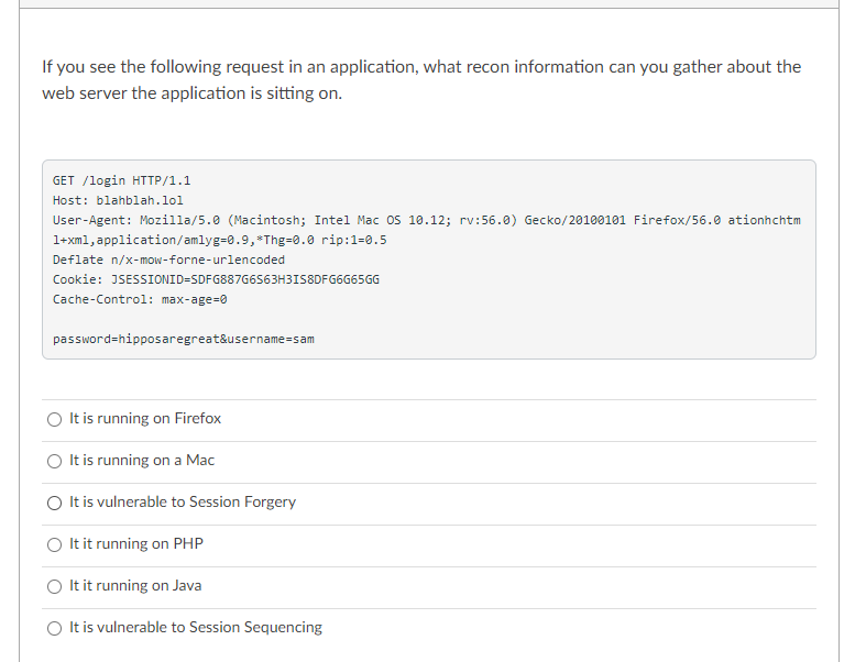Solved If you see the following request in an application, | Chegg.com