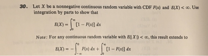 Solved Let X be a nonnegative continuous random variable | Chegg.com