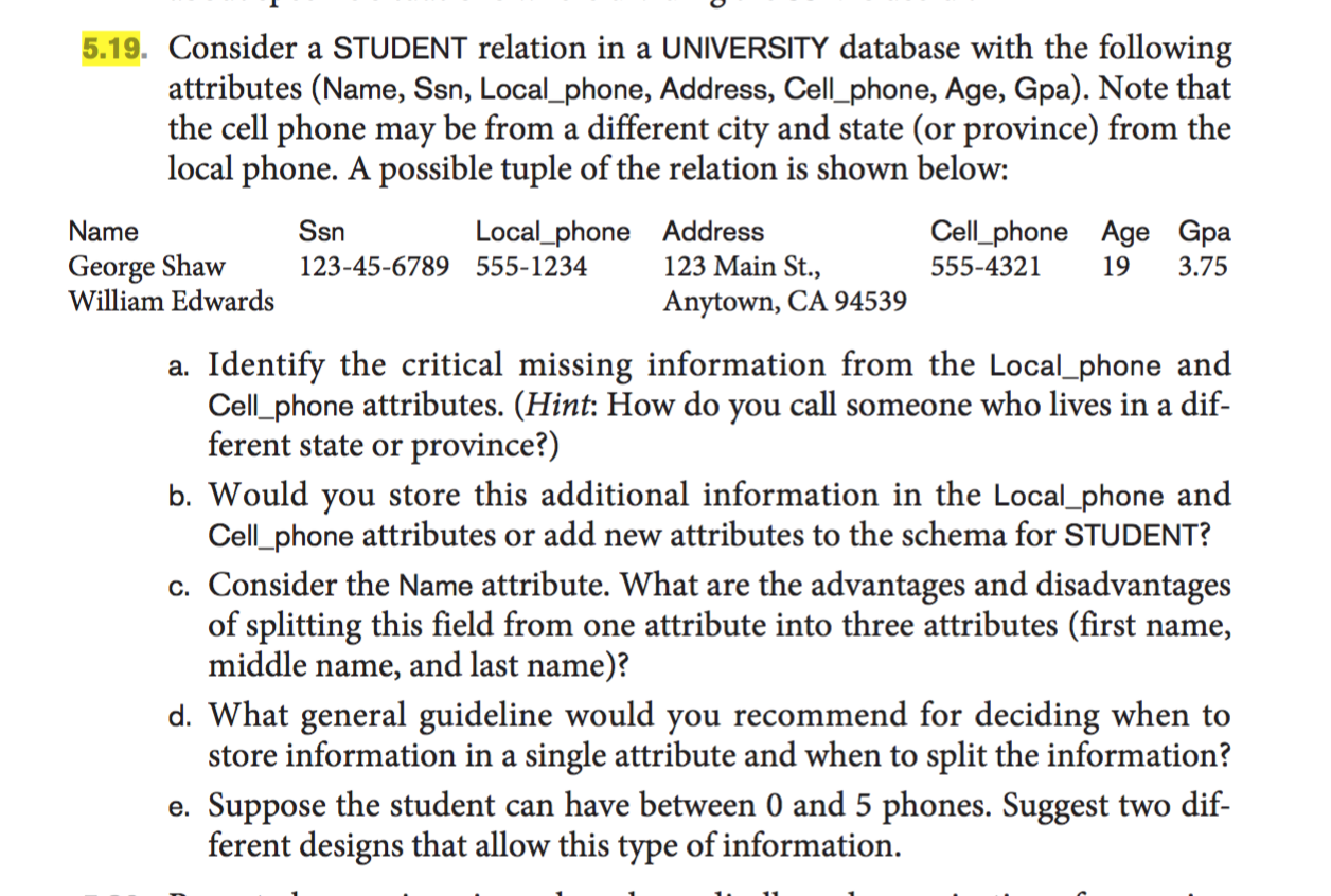 Solved 1. (30 points) [Relational schema: attributes] | Chegg.com