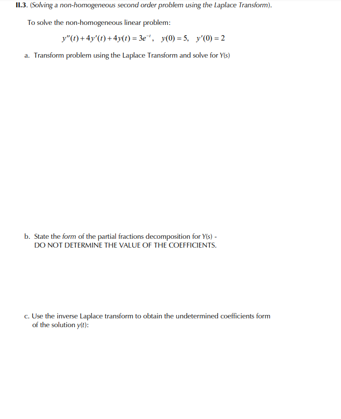 Solved 11.3. (Solving a non-homogeneous second order problem | Chegg.com
