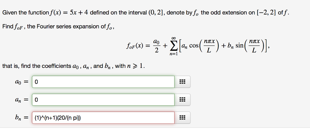 Solved Given the functionf(x) = 5x + 4 defined on the | Chegg.com
