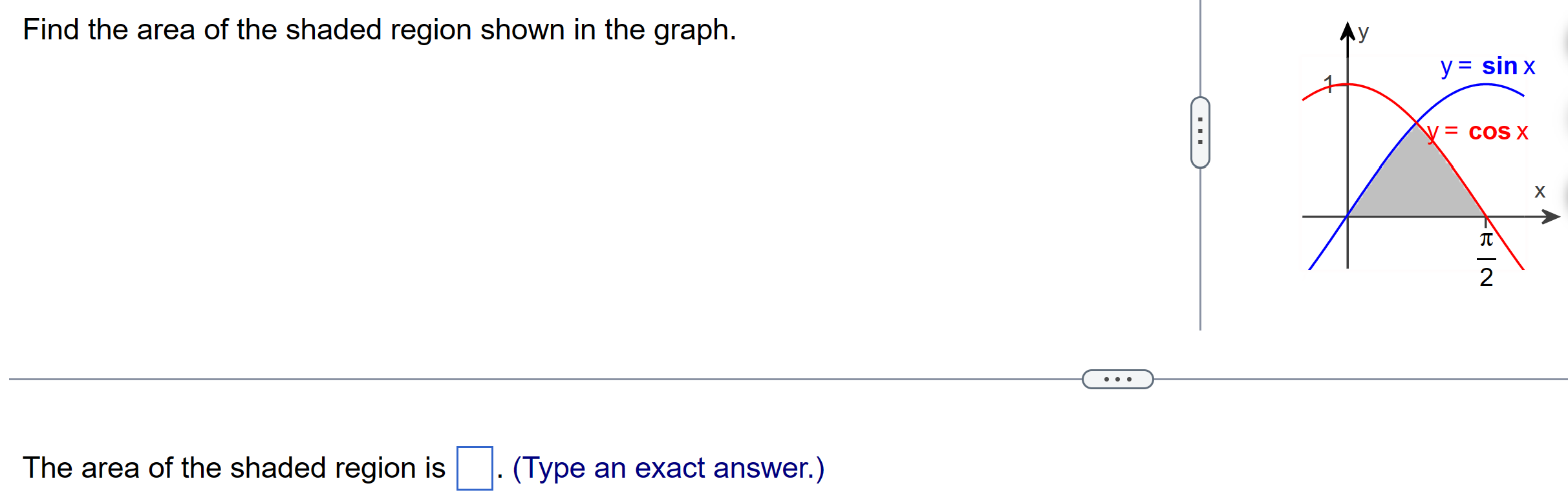 Solved Find the area of the shaded region shown in the | Chegg.com