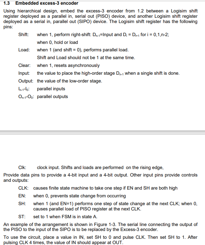 Solved 1.3 ﻿Embedded excess-3 ﻿encoderUsing hierarchical | Chegg.com