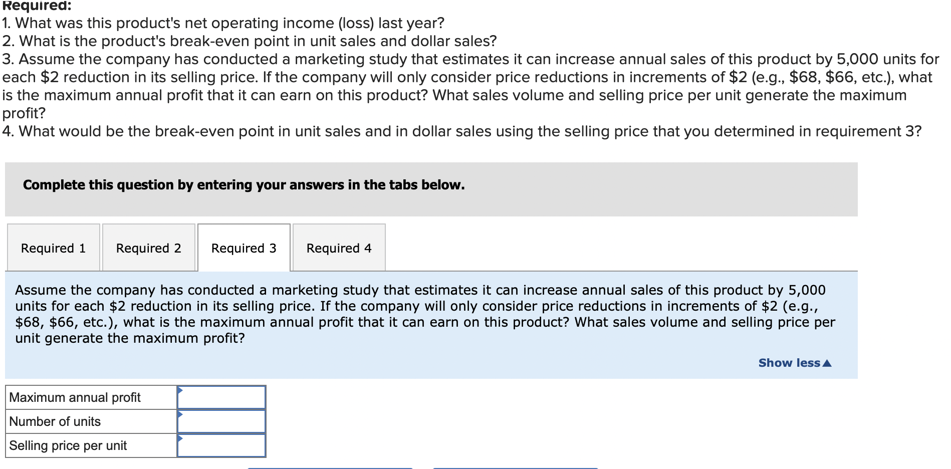 Solved Required:What was this product's net operating income | Chegg.com