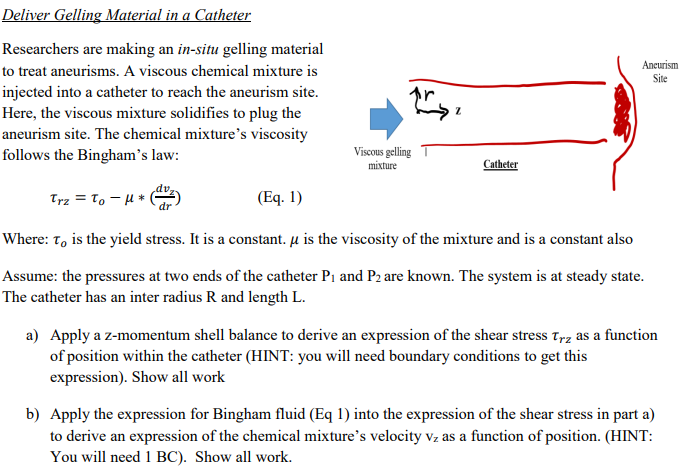 Researchers are making an in-situ gelling material to | Chegg.com