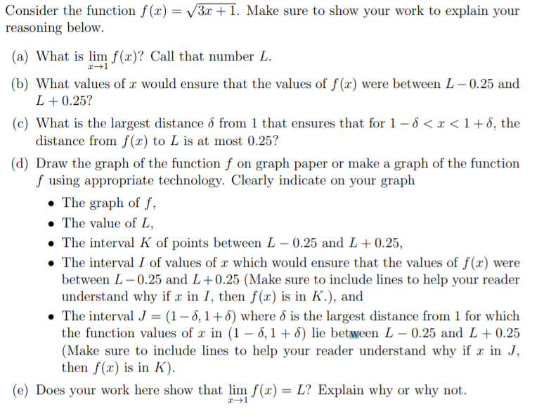 Solved Consider The Function F X 3x 1 Make Sure To