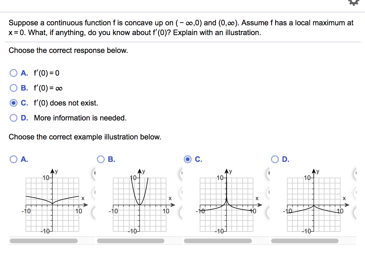 Solved Suppose a continuous function fis concave up on (-00, | Chegg.com