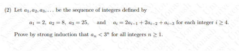 Solved (2) Let a1,a2,a3,… be the sequence of integers | Chegg.com