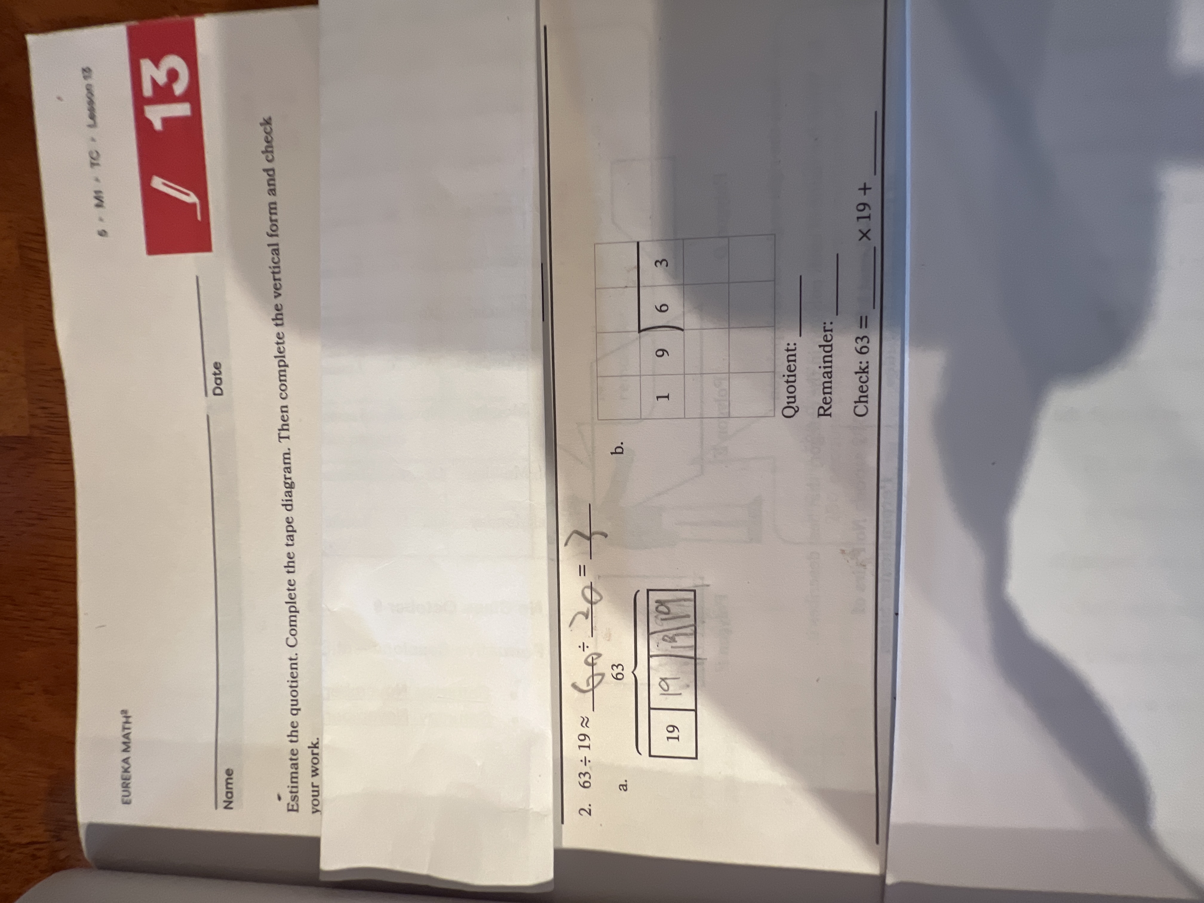 Solved EUREKA MATH² Name Date Estimate the quotient. | Chegg.com