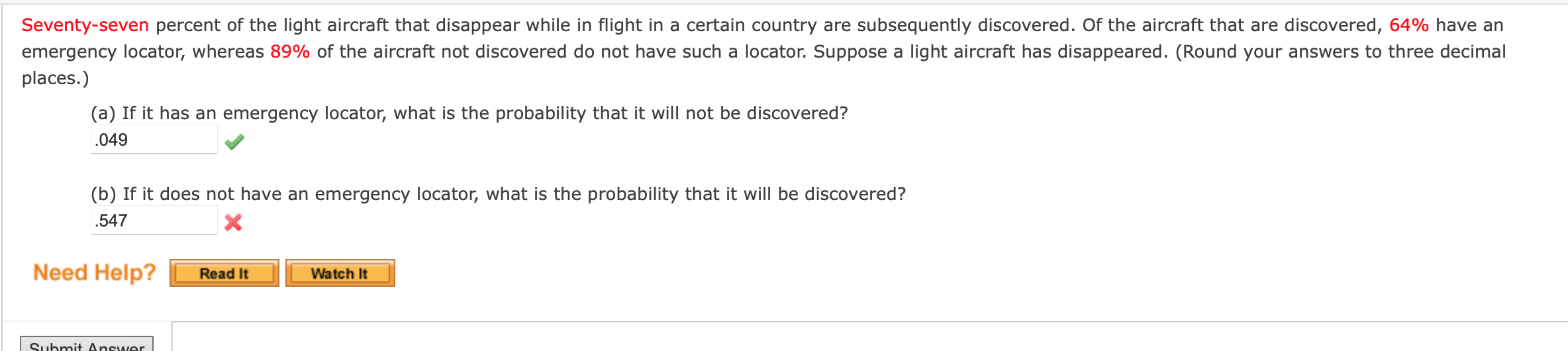Solved Eighty percent of the light aircraft that disappear | Chegg.com