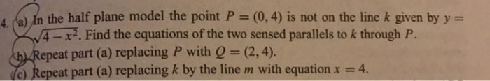 Solved 4-x2. Find the equations of the two sensed parallels | Chegg.com
