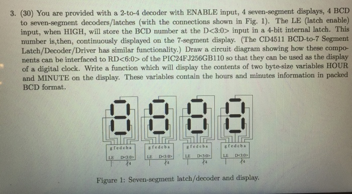 Solved 3. (30) You are provided with a 2-to-4 decoder with | Chegg.com