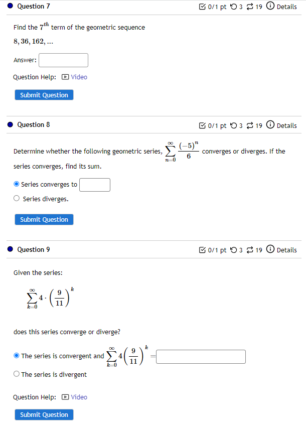 Solved Find the 7th term of the geometric sequence | Chegg.com