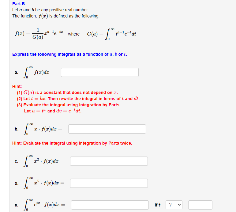 Solved Part B Let a and b be any positive real number. The | Chegg.com