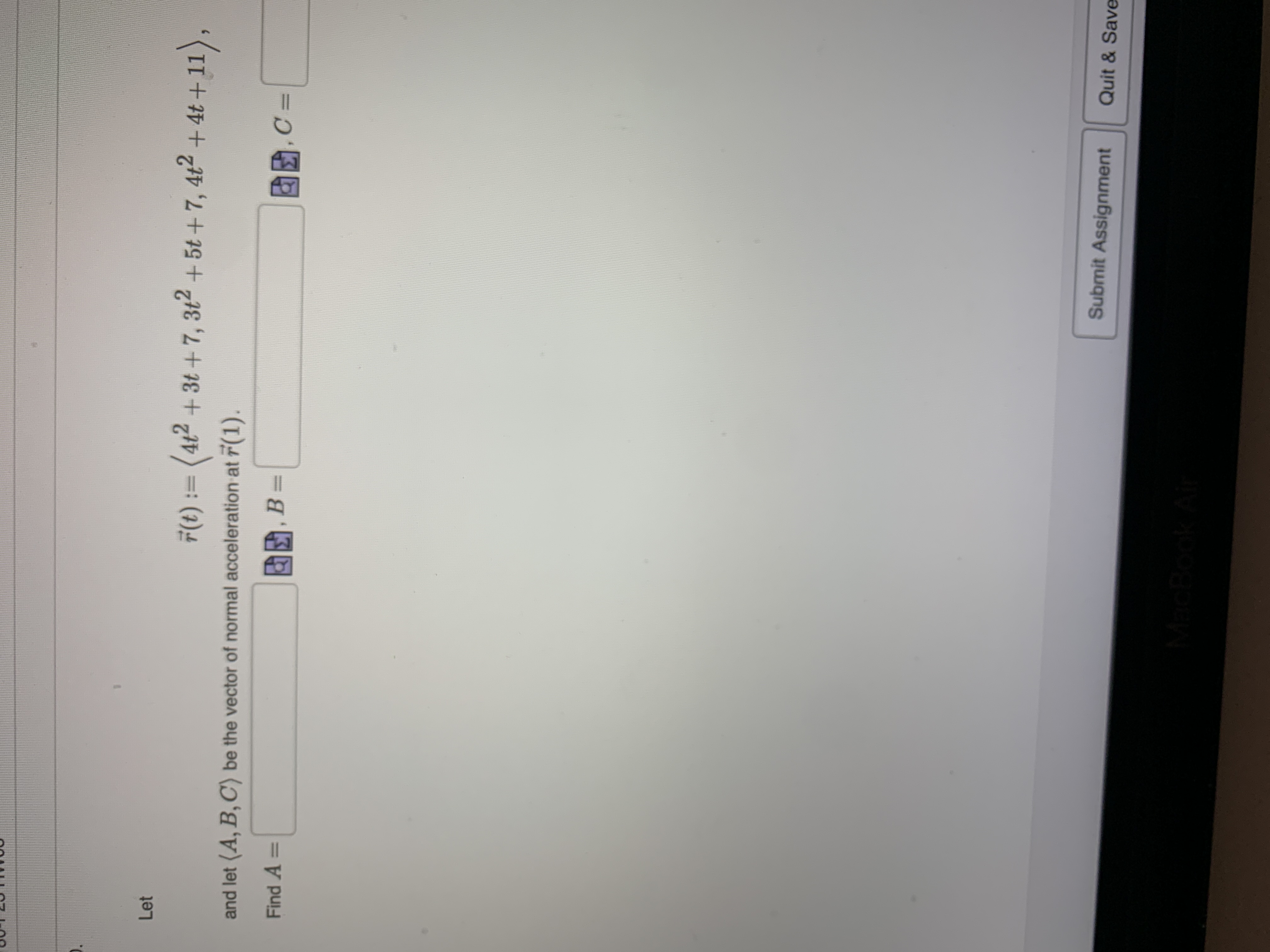 Solved Let r(t):= 4t2+3t+7,3t2+5t+7,4t2+4t+11 | Chegg.com