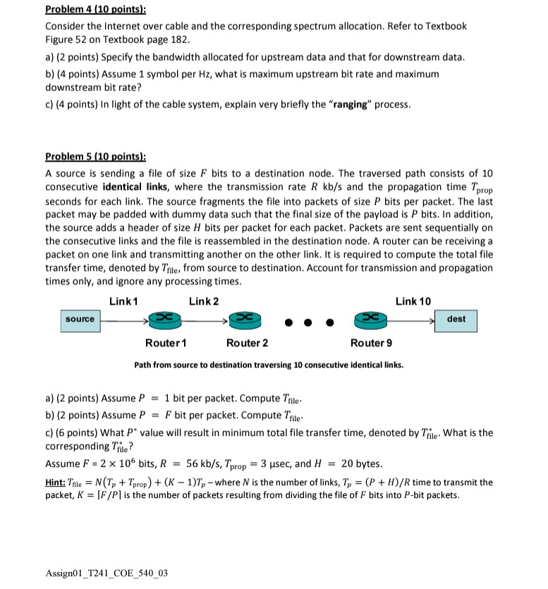 Solved Problem 4 (10 ﻿points):Consider the Internet over | Chegg.com