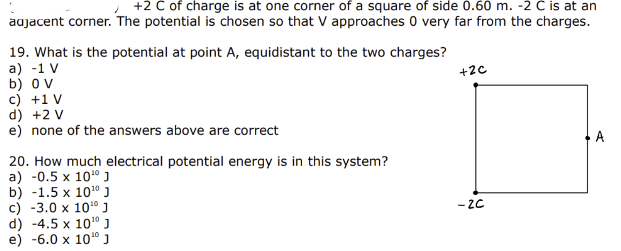 Solved ∴+2C of charge is at one corner of a square of side | Chegg.com