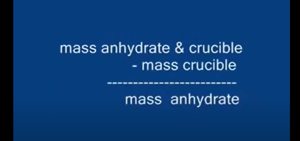 Solved mass anhydrate & crucible - mass crucible mass | Chegg.com