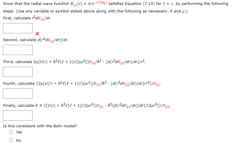 Solved Show that the radial wave function R21() = Arer/(2a) | Chegg.com
