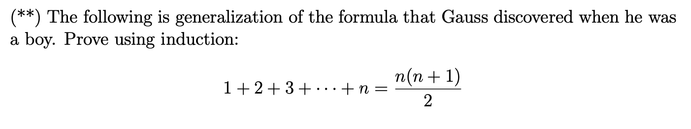Solved ∗∗ The Following Is Generalization Of The Formula