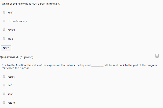 Solved Which of the following is NOT a built-in function? O | Chegg.com