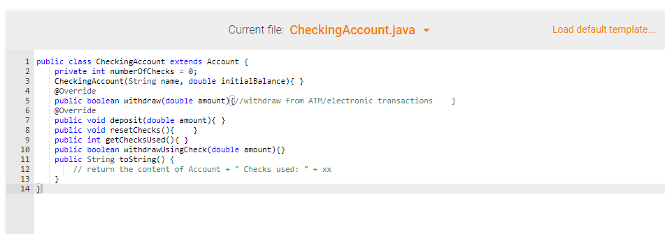 Abstract Classes, Inheritance (Bank Application) 150 | Chegg.com