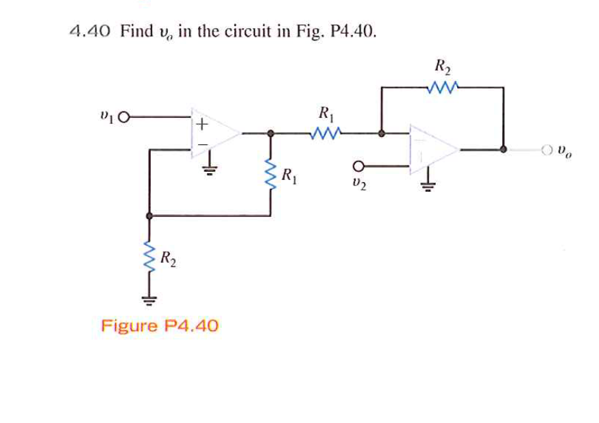 Solved 4.40 Find v, in the circuit in Fig. P4.40. R2 w 00 + | Chegg.com