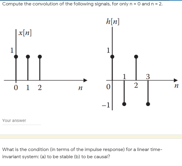 Solved Compute the convolution of the following signals, for | Chegg.com