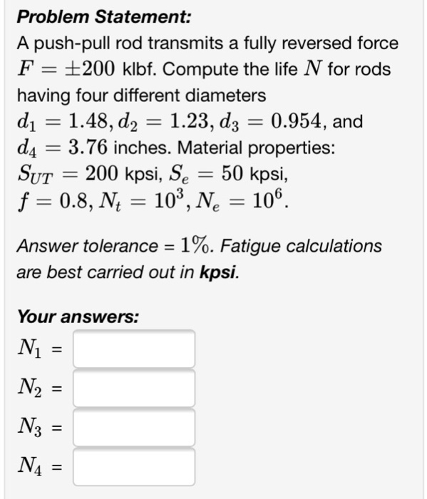 Solved Problem Statement: A push-pull rod transmits a fully | Chegg.com