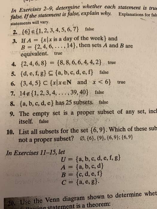 Solved In Exercises 2-9, determine whether each statement is | Chegg.com