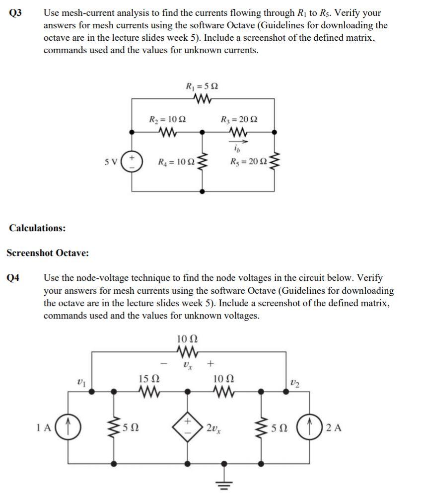 Solved Q3 Use mesh-current analysis to find the currents | Chegg.com