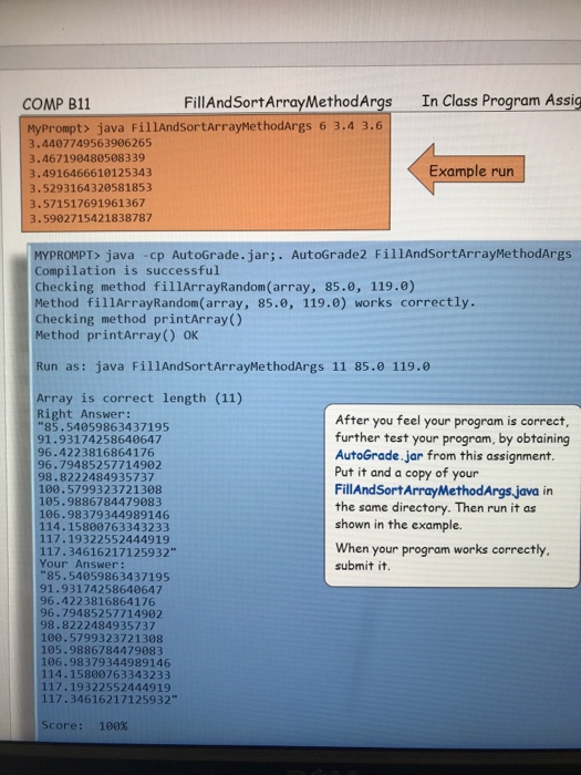 Solved FillAndSortArrayMethodArgs In Class Program | Chegg.com
