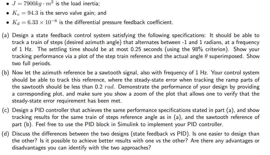 2. Turret Controlled in the Azimuth Axis The dynamics | Chegg.com