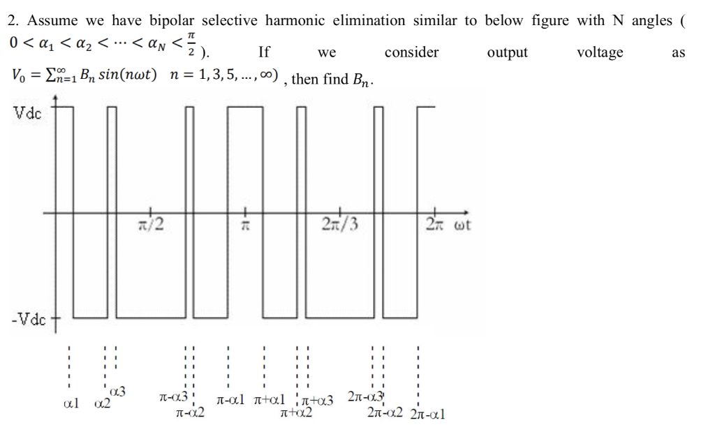 Solved 2. Assume we have bipolar selective harmonic | Chegg.com