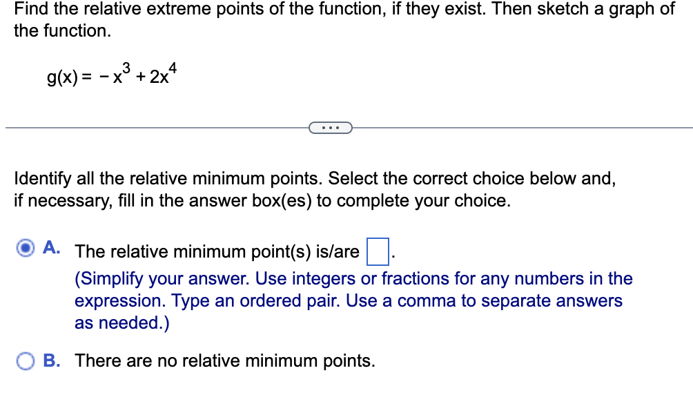 Solved Find the relative extreme points of the function, if | Chegg.com