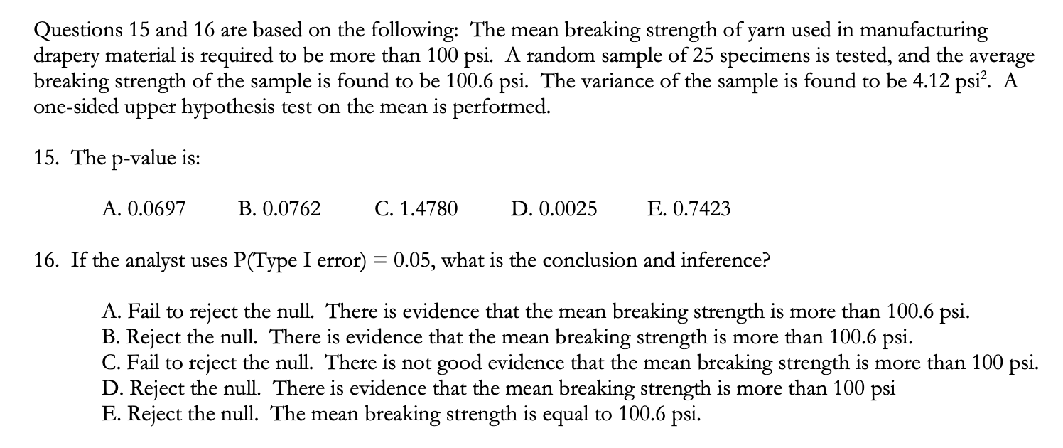 Solved Questions 15 and 16 are based on the following: The | Chegg.com