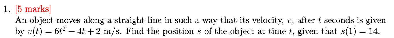 Solved An Object Moves Along A Straight Line In Such A Way