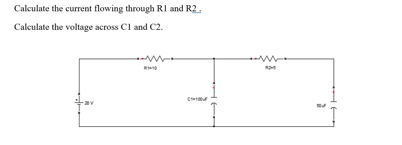 Solved Calculate the current flowing through R1 and R2 . | Chegg.com