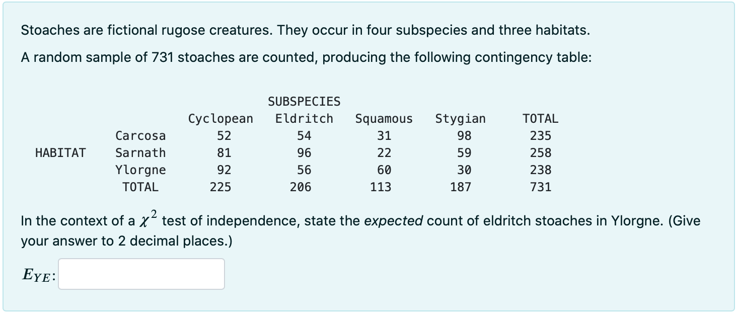 Solved Stoaches are fictional rugose creatures. They occur | Chegg.com