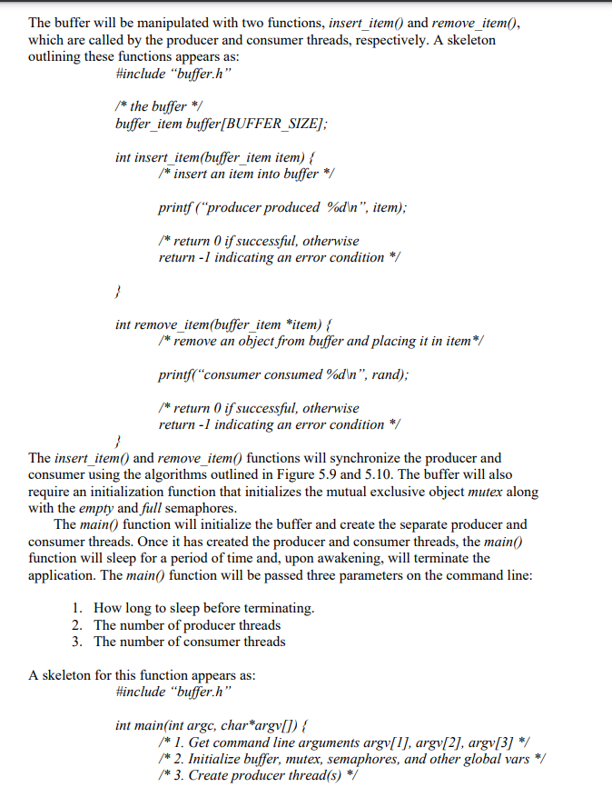 Solved Figure 5.10 The structure of the consumer process. In | Chegg.com