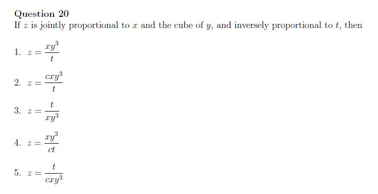 Solved Question 20 If z is Jointly proportional to r and the | Chegg.com