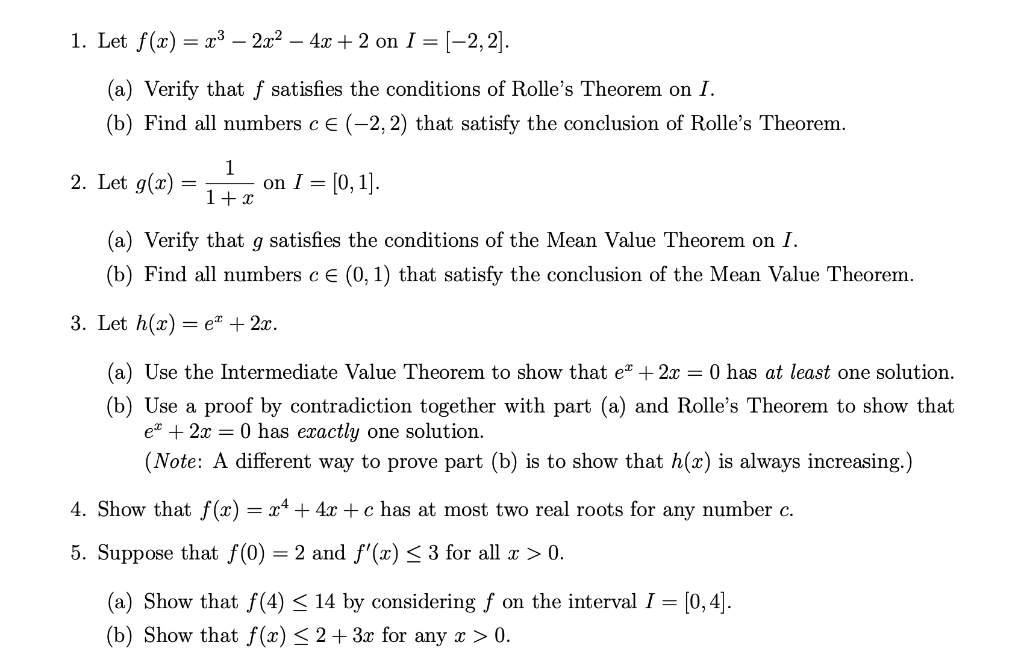 Solved 1. Let f(x) = x3 – 2x2 - 4x + 2 on I = (-2, 2]. (a) | Chegg.com