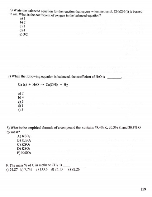 Solved 6) Write the balanced equation for the reaction that | Chegg.com