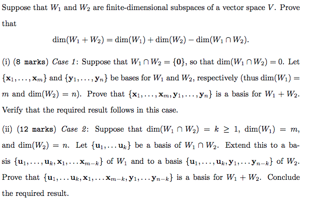 Solved Suppose that Wi and W2 are finite-dimensional | Chegg.com